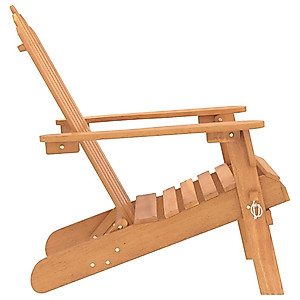 Tidyard Patio Adirondack Chair Solid Wood Acacia Outdoor Fire Pit Chair Wooden Garden Armchair for Porch Pool Lawn Deck Backyard Balcony Outdoor