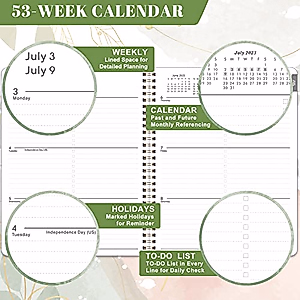 Planner 2023-2024 - July 2023 - June 2024, Academic Planner 2023-2024, 8" x 10" Weekly and Monthly Planner 2023-2024, Flexible Cover, Twin-wire Binding - Schedule Your Daily Work Well