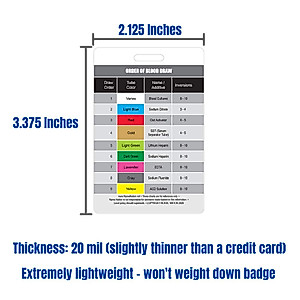 Order of Blood Draw Vertical Badge Card - Resource for Nurses, Nursing Clinicals and RN Students - Nursing School Supplies and Accessories - Made Durable Plastic