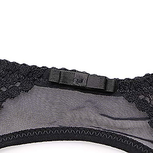 Sexy Lace Suspender Garter Belt for Thigh High Stockings (N019DD-Black-M)