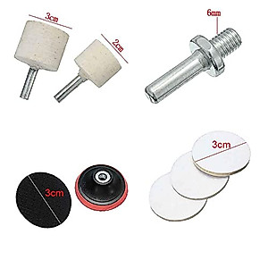 Kakalote 9Pcs/Set Glass Polishing Kit Multifunctional Deep Scratch Remover Car Polish Pad Cerium Oxide Polishing Powder Felt Polishing Wheel Set for Windscreen and Glass Repair