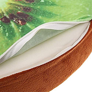 LANFIRE 3D Fruit Stool Stump Cushion Watermelon Slice Memory Foam Cushion Pillow Doll Seat Pad Home Decor (Tree Stump 01)