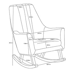 LETESA Nursery Rocking Chair Linen Fabric Upholstered Glider Rocker, Rocking Accent Chair Padded Seat with High Backrest, Armchair Comfy Side Chair for Living Room Bedroom Offices (Yellow)