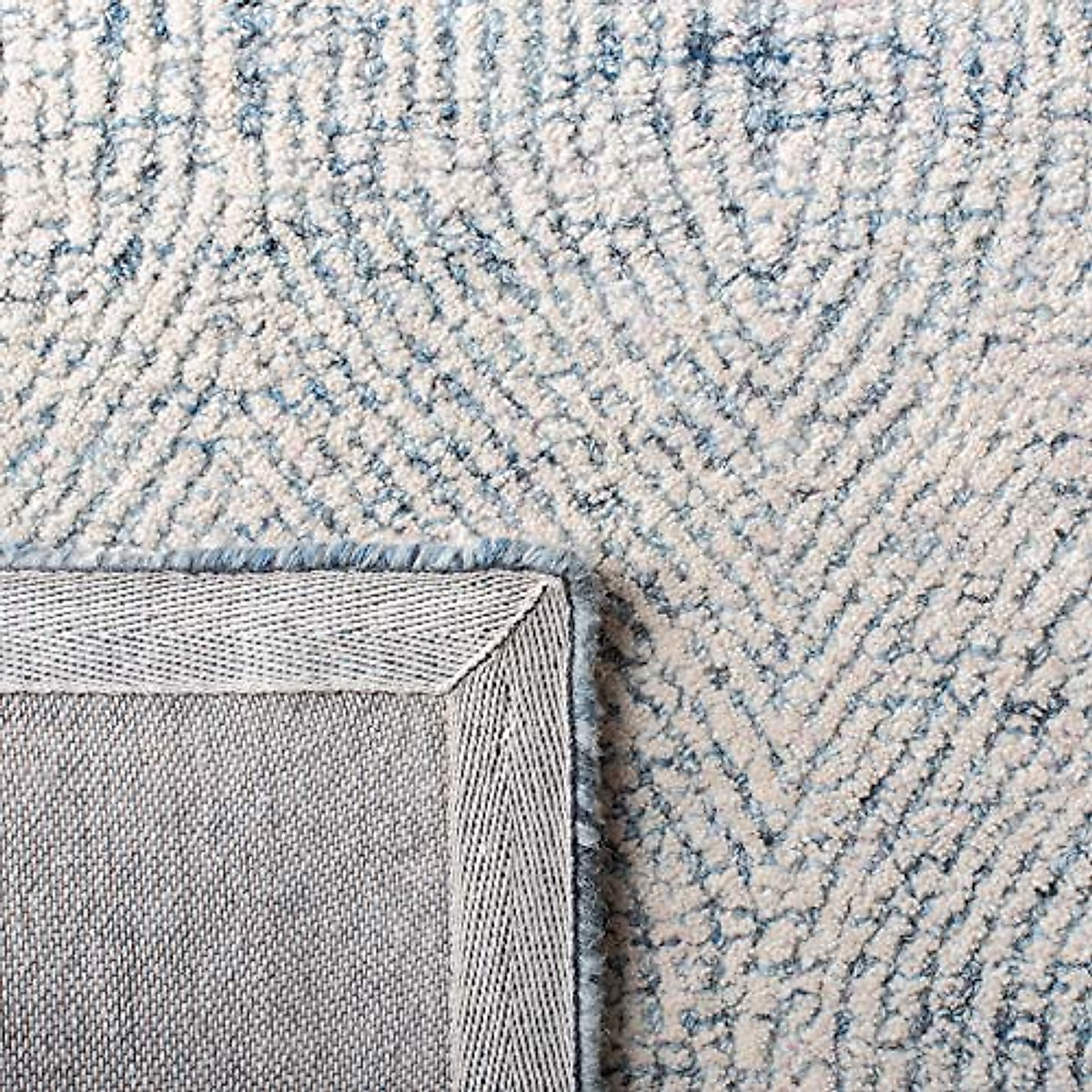SAFAVIEH Abstract Collection 5' x 8' Ivory/Blue ABT340M Handmade Premium Wool Area Rug