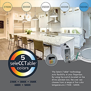 HALO HLB 6-Inch Thin Recessed Indoor/Outdoor Canless LED Downlight w/Selectable Color Temperatures; HLB6099FS1EMWR