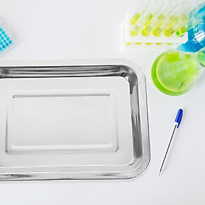 ULTECHNOVO 4pcs Wax Dissecting Tray Stainless Steel Thicken Dissection Pan Biological Equipment for Junior Senior School Laboratory