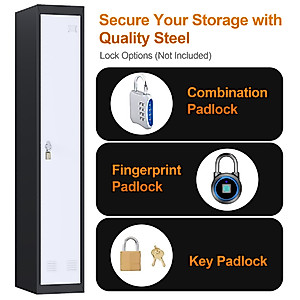 GangMei Metal Storage Locker, 72" Tall Employee Locker with 3 Doors, Storage Cabinet Locker for Employees School Hospital Gym Home Office Garage with Hooks Requires Assembly(Light Gray)