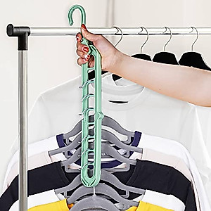 Space Saving Hangers Closet Organizers Pack of 6 Clothes Hanger, Closet Organizer and Storage for Wardrobe Organization - Sturdy and Durable Plastic - Lightweight Multi-Functional Space Saver