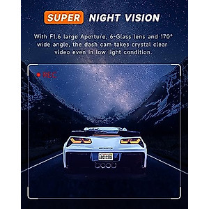 Dash Cam 4K WiFi Front Dash Camera for Cars, E-YEEGER Car Camera 2160P Wireless Mini Dashcams with App, Driving Recorder with 24H Parking Mode, Night Vision, G-Sensor, Free 32G Card, Support 256G Max