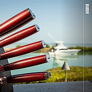 BUBBA Kitchen Knife Set for all your kitchen cutting needs with G10 Handles, Premium German Stainless Steel and a Parawood Knife Block.