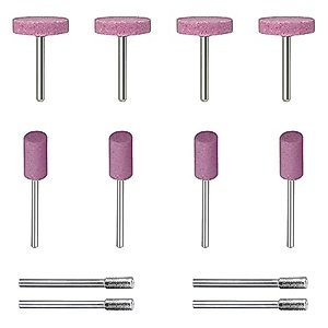 Sharpening Bits Set For Dremel Rotary Tool Grinding Wheels + Sharpener Stones Sharpen Lawn Mower Blade Axe Hatchet Hedge Shears Loppers Flat Grinder Wheel Bit Cylinder Stone Burr Pink Aluminum Oxide