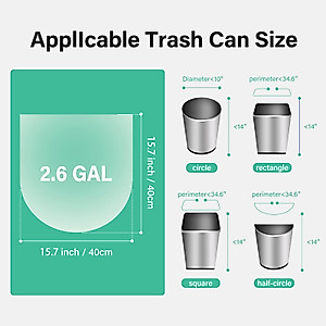 Envfender Compostable Trash Bags 4 2.6 Gallon Drawstring Biodegradable Trash Bags 100% Compost Small Trash Bags for Kitchen Bathroom Office ASTM D6400 BPI Certified Green
