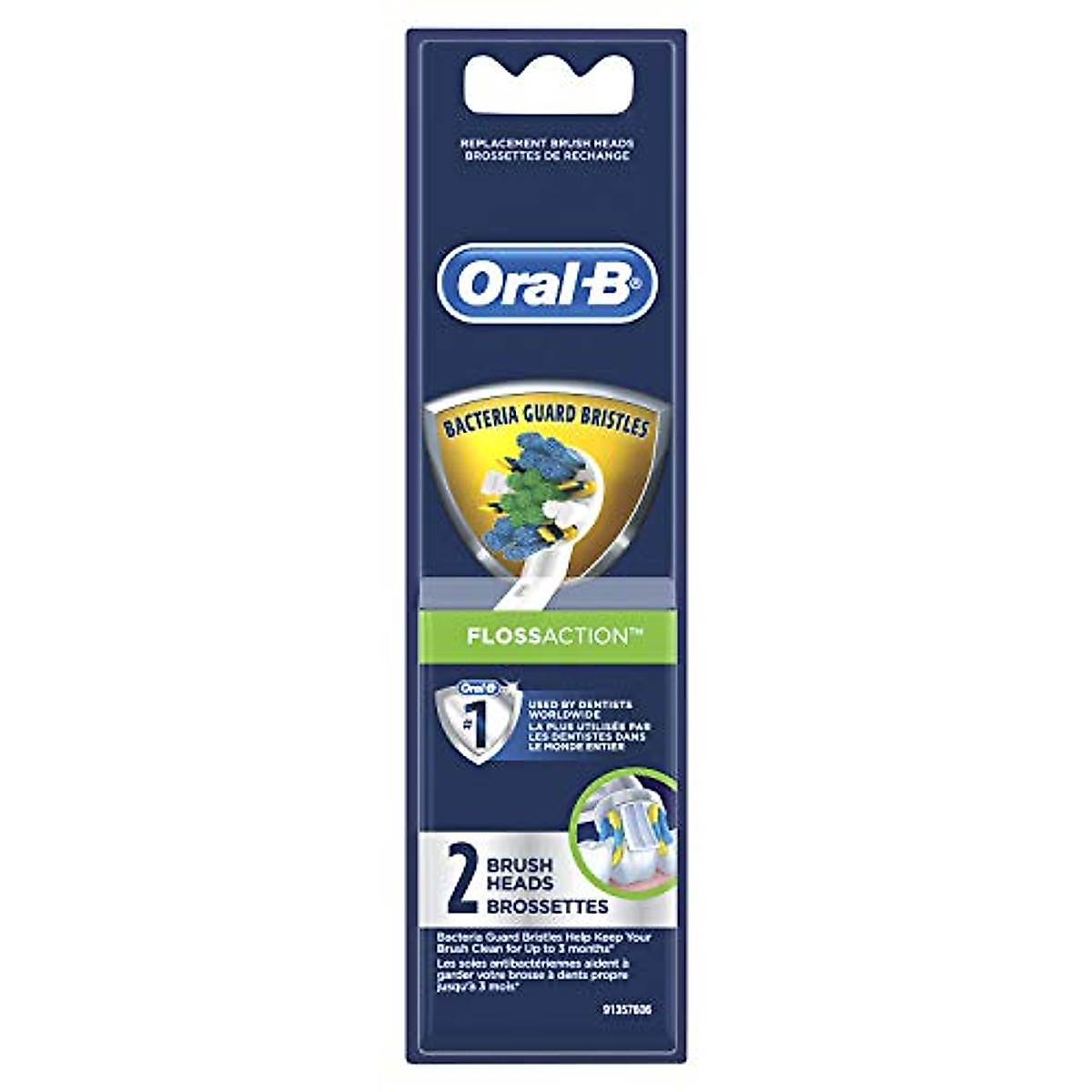 Oral-B FlossAction Electric Toothbrush Replacement Brush Heads Refill, 2 Count