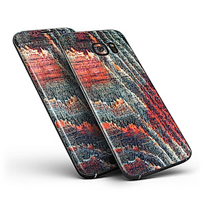 Design Skinz Design Skinz Grungy Orange and Teal Dyed Wood Surface Full-Body Wrap Decal Skin-Kit for The Galaxy S8