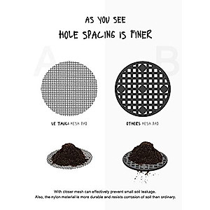 LE TAUCI Flower Pot Hole Mesh Pad, 2" Rounds Drainage Hole, Prevent Soil Loss and Anti-Slip, Bonsai Bottom Grid Mat, Gardening Gifts for Women, 50 Pack