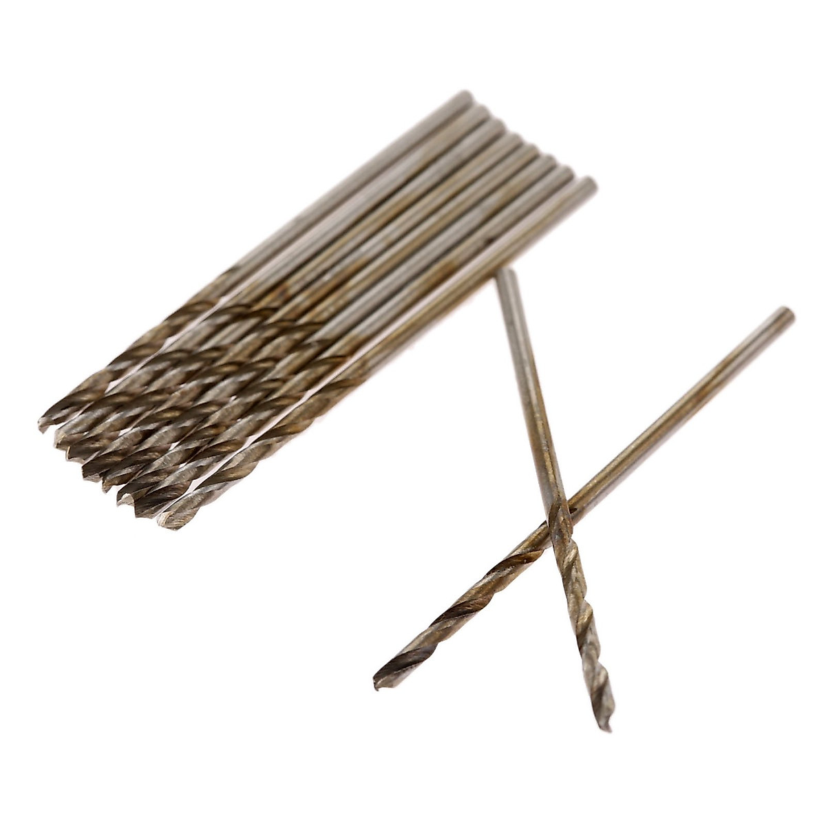 Twist Drill Bit Set (10 pcs), Micro HSS Twist Drill Bit Set, Straight Shank HSS-4341 for Hard Metal, Stainless Steel, Cast Iron, 1mm 3/64"