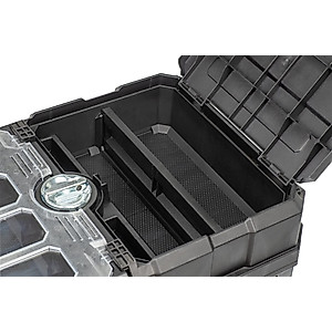WILADU 24in Rolling Tool Box, Portable Black Resin Toolbox