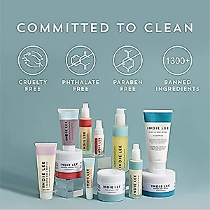 Indie Lee Brightening Cleanser - Exfoliating Gel Face Wash + Makeup Remover with Vitamin C + Antioxidants to Help Visibly Brighten, Firm + Protect Skin (4.2oz / 125ml)