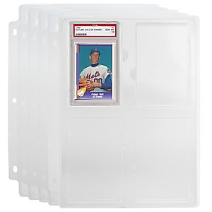 Simply Genius (5 Pack Collectible Cards Storage Tray Holder for PRO Card Sleeves, Graded Sports Cards Slabs, for 3 Ring Binder, Graded by PSA