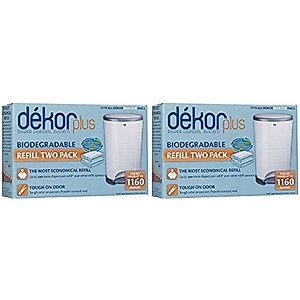 Diaper Dekor Plus 2 Packs Containing 2 Refills each (4 total refills) Biodegradable