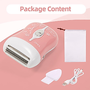 YHC Electric Razors for Women - Cordless Lady Shaver for Leg, Underarm, Bikini Hair Removal - USB Rechargeable.
