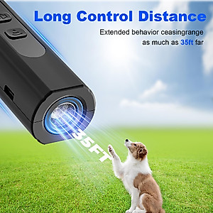 Dog Bark Deterrent Devices, Anti Barking Device for Dogs Training & Behavior Aids, Rechargeable Ultrasonic Dog Bark Control Devices with Digital Display, Portable Dog Training Tools for Indoor Outdoor