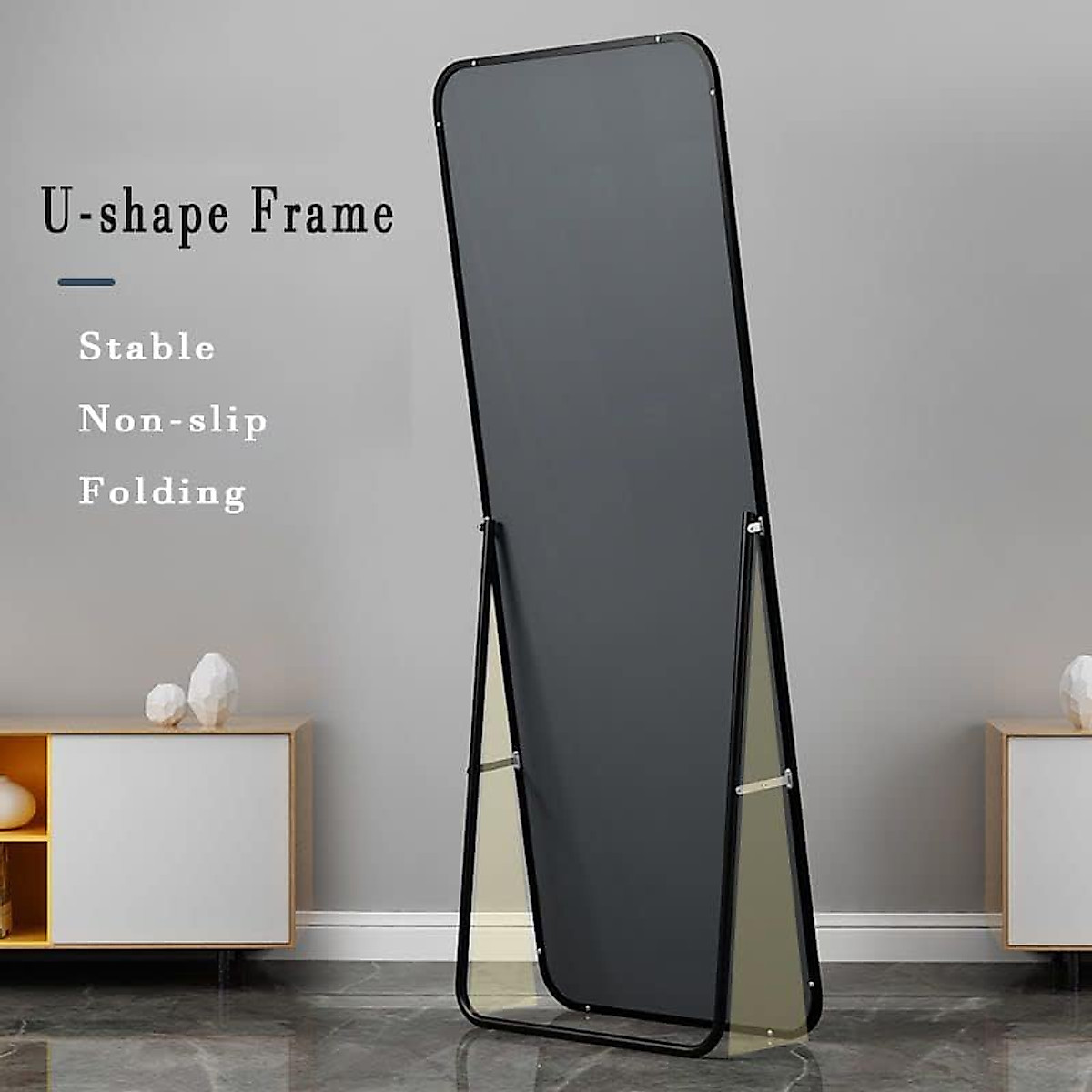 Ecentaur Full Length Mirror Hanging Wall Mirror Standing Floor Body Mirror Long Large Size for Bedroom Living Room