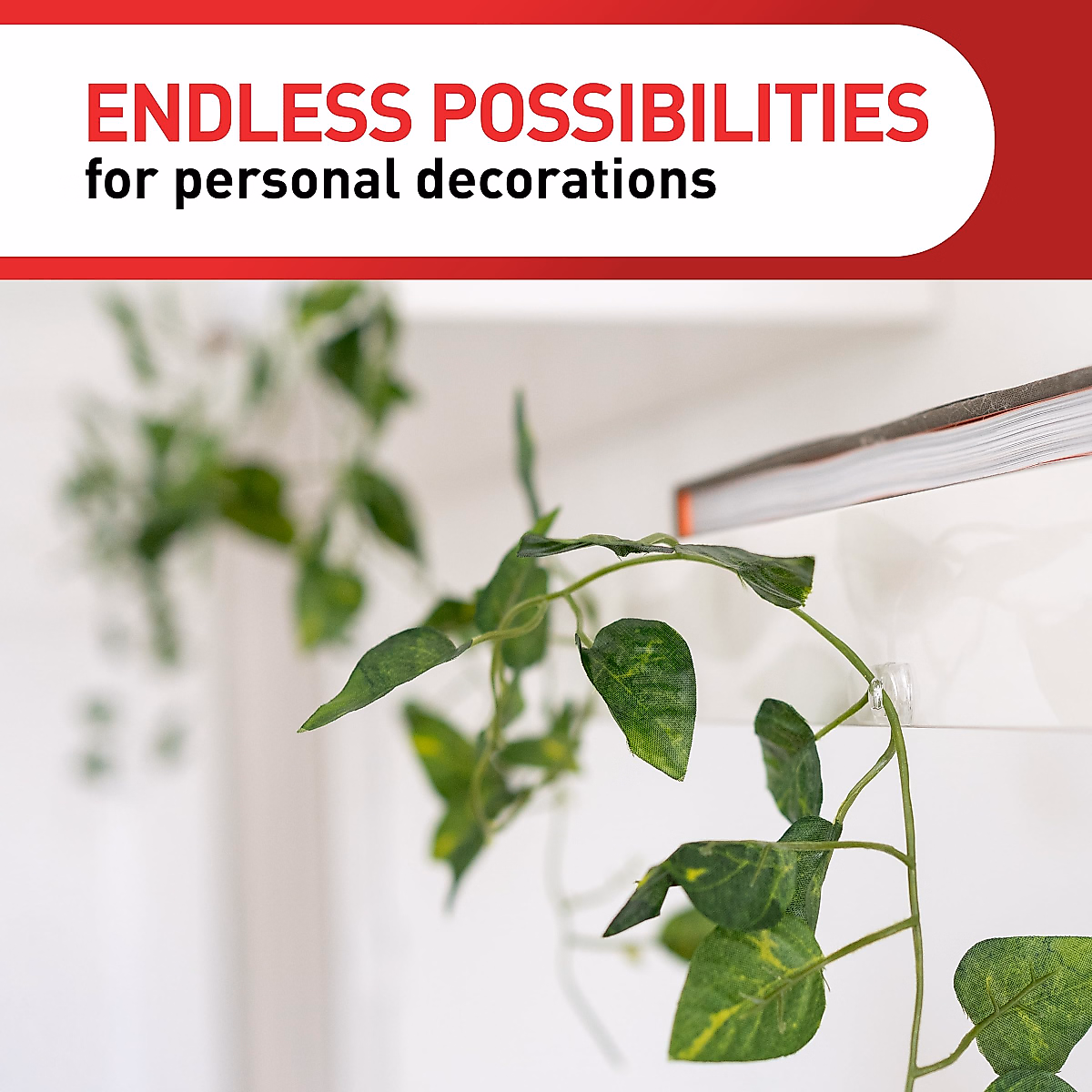 Command Indoor Mini Light Clips, Damage Free Hanging Light Clips with Adhesive Strips, No Tools Mini Wall Clips for Hanging Lights and Cables, 45 Clear Clips and 54 Command Strips