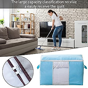 Home Quilt Storage Box Large Capacity Foldable Storage Box with Window, Under Bed Storage Containers, Foldable Closet Organizers, Comforters Blankets Bedding Clothes Storage Bins 18.8x11.8x19.7in