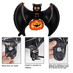 Halloween Balloons - 15 Pcs Halloween Foil Balloons, Bat Ghost Pumpkin Spider Skull Specter Witch Vampire Foil 3D Balloon Kit Decorations, Halloween Decorations for Birthday Party School Home Decor