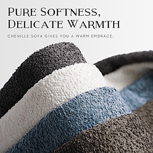 Zelimon 89" Sofa Couch with Extra Deep 3 Seats Memory Foam Modern Sofa Couches for Living Room Washable Removable Chenille Cover Cozy Lounge Sofa, Dark Gray