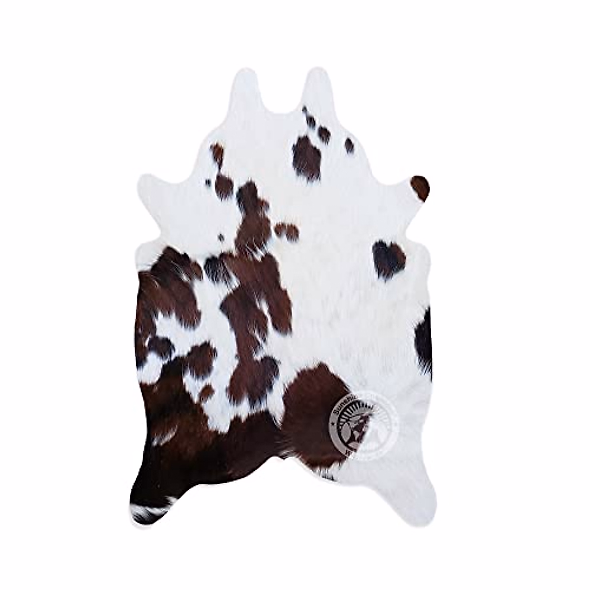 Genuine Mini Cowhide Rug Tricolor Small Hair on Cow Hide 24 x 35 inches 90 x 60 cm