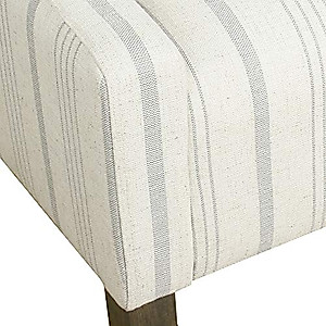 HomePop Modern Swoop Arm Accent Chair, Dove Grey Stripes