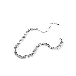Cathercing Women Chain Choker Necklace Big Link Necklace for Women Trendy Jewelry Necklaces Chains Punk (silver)