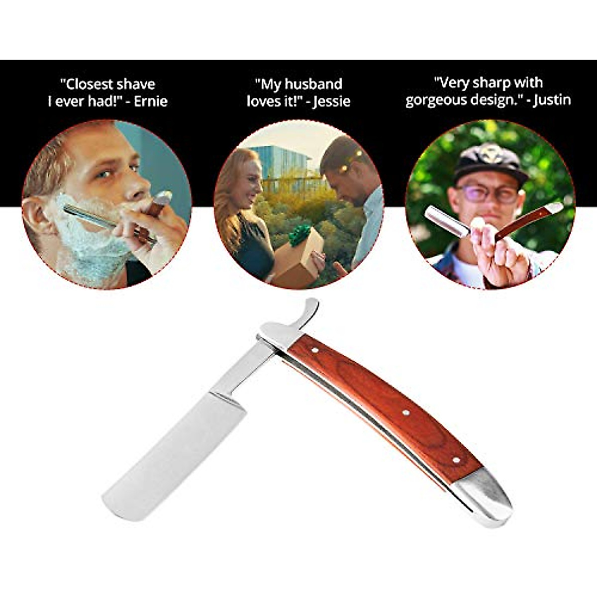 Straight Razor Barber Razor Straight Edge Razor navaja de barbero Straight Razor Kit Professional Shaving Razor with Strop Shaving Brush Leather Strop