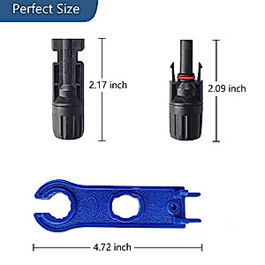 GuiPQS Solar Connectors Solar Panel Cable Connectors Cable Connectors with Tools Solar Panel Connectors Kit Ip67 Waterproof 30A 14awg~10awg (10 Pairs)