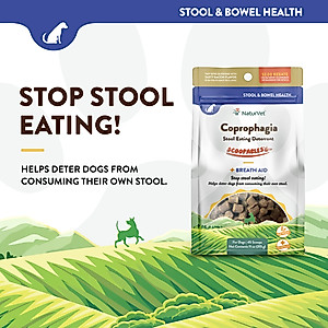 NaturVet Scoopables Coprophagia for Dogs - No Poop Eating for Dogs - Stool Eating Deterrent Supplement with Probiotic & Digestive Enzymes - Hickory Smoked Bacon Flavored | 11oz Bag