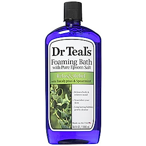 Dr Teal's Foaming Bath (Epsom Salt), Eucalyptus Spearmint, 34 Fluid Ounce (Packaging May Vary)