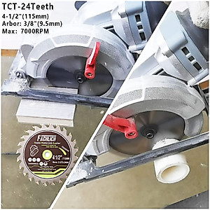 FACHLICH 4-1/2" Circular Saw Blades Set,6pcs HSS/TCT/Diamond Saw Blades for Cutting Wood Metal Plastic Tile 3/8 inch Arbor