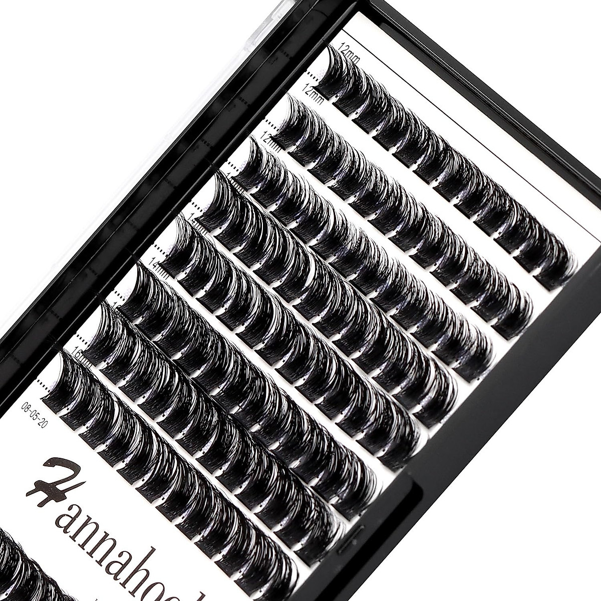 Large Tray D Curl Thickness 0.07mm Mixed 8-10-12-14mm/10-12-14-16mm/12-14-16mm /14-16mm/10-12-14mm Wide Stem Individual Cluster False Eyelashes Volume Eye Lashes Extensions 200PCS(mixed 12-14-16mm)