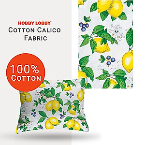 Lemon Cotton Calico Fabric (2 Yard) – Printed Sewing Fabric by The Yard – Lightweight Precut Fabric for Sewing Clothes, Homeware, & Other Accessories – DIY Craft Fabric