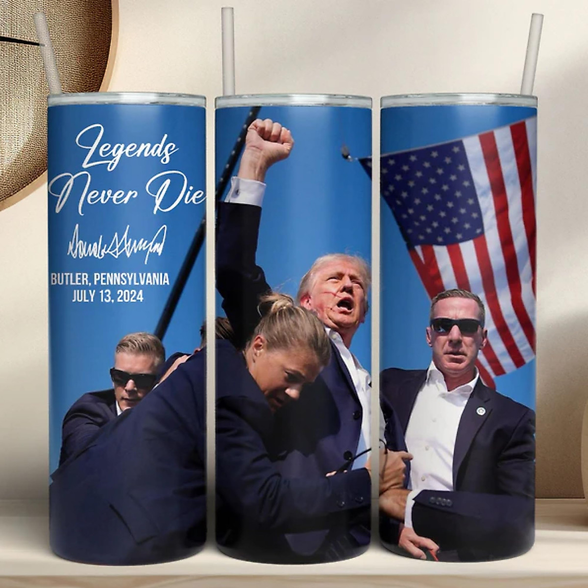 Aclinko Legends Never Die, Trump Fight 2024 Tumbler, Trump Pennsylvania Rally, Trump Fight 20oz Skinny Tumbler, Patriotic Birthday Gifts for Women, Republican Tumbler Cups