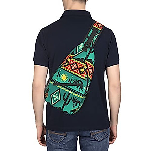 Unisex Men Women 3D Printed Southwestern Kokopelli Native American Animals Sling Bag Crossbody Chest Daypack Lightweight Casual Backpack Shoulder Bag For Travel Hiking Camping Gifts