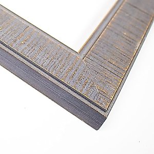 9x17 Frame Grey Solid Wood Picture Frame Width 1.625 Inches | Interior Frame Depth 0.5 Inches | Gladys Distressed Photo Frame Complete with UV Acrylic, Foam Board Backing & Hanging Hardware