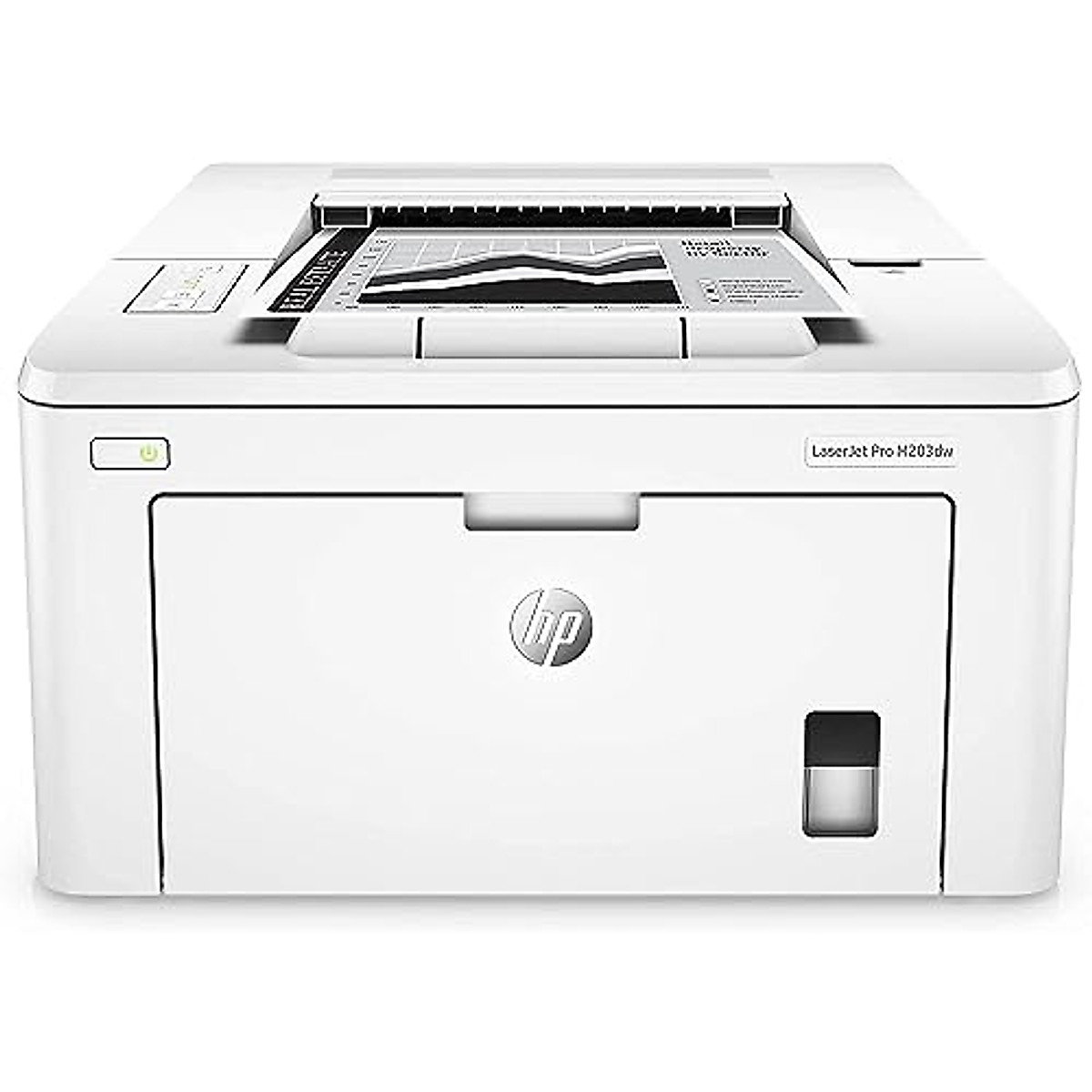 HP Laserjet Pro M203dw Single-Function Wireless Monochrome Laser Printer for Home Office, White - Print Only - 30 ppm, 1200 x 1200 dpi, 8.5 x 14, Auto Duplex Printing, Ethernet, Cbmou Printer Cable