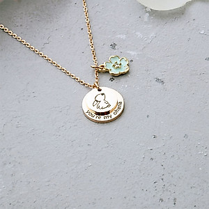 FUSTMW Ohana Necklace You’re My Ohana Pendant Hibiscus Flower Necklace Gifts for Family Best Friends (rose gold)