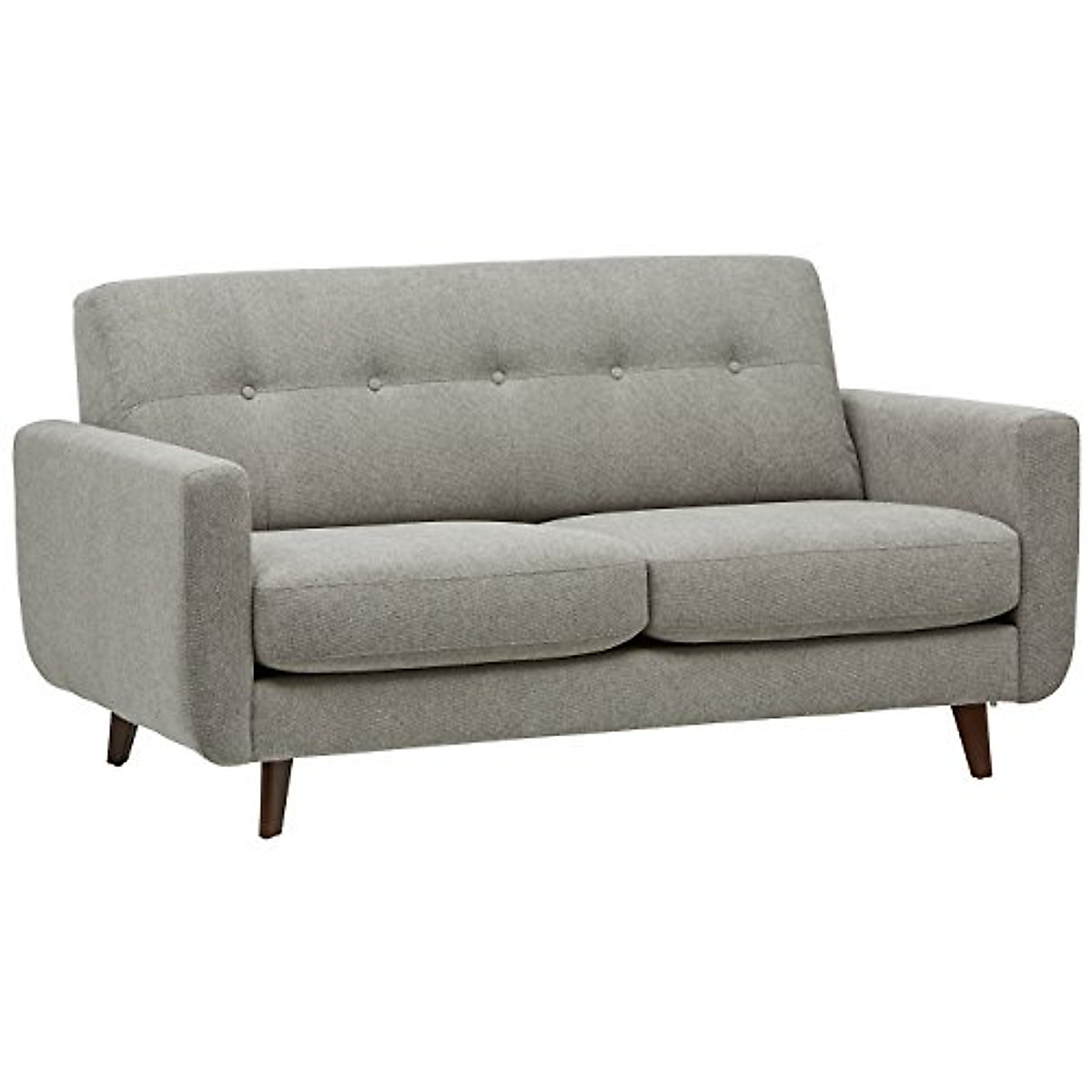 Amazon Brand – Rivet Sloane Mid-Century Modern Loveseat Sofa, 64.2"W, Pebble Grey