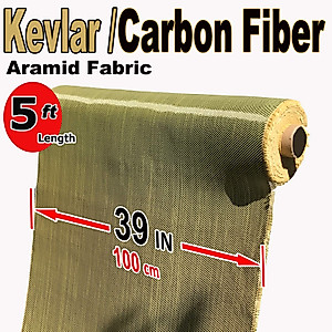 Kevlar Fabric - (YEL-Blk 5 ft x 1 Meter) 2x2 Twill WEAVE-3K/200g