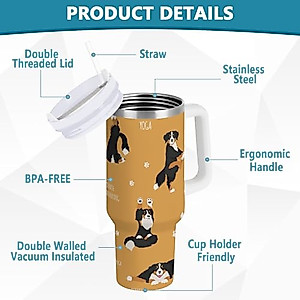 RPLIFE Cute Dogs Coffee Tumbler, Stainless Water Bottle, Insulated Coffee Cups with Lids, Coffee Tumbler for Women