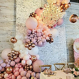 Woaipati Pastel Pink Purple Balloon Arch Kit Double Stuffed Lavender Balloon Garland Baby Shower Decorations for Girl Birthday Party Bridal Shower Bachelorette Engagement Wedding Party Decorations